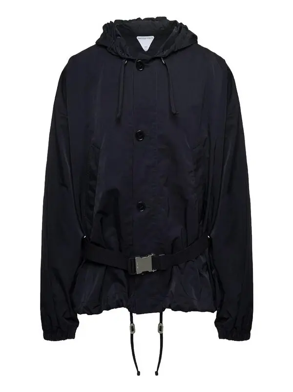 Bottega Veneta Packable Hooded Jacket - Black