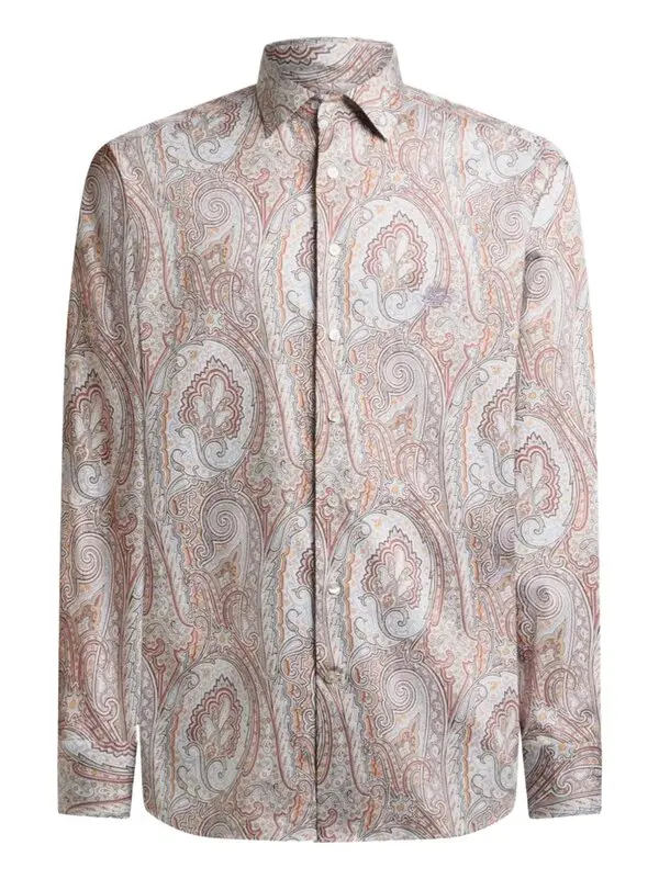 Etro Floral Paisley Long-sleeved Shirt - Gray