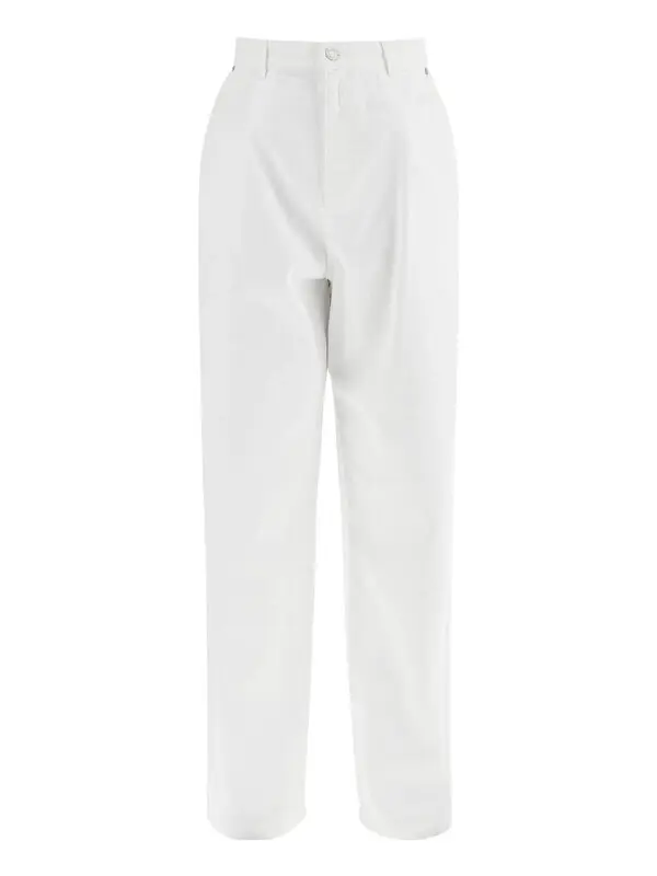 Moschino Patch Wide Leg Pants - White
