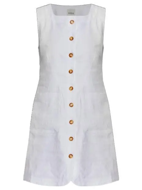 Posse Linen Mini Dress - White
