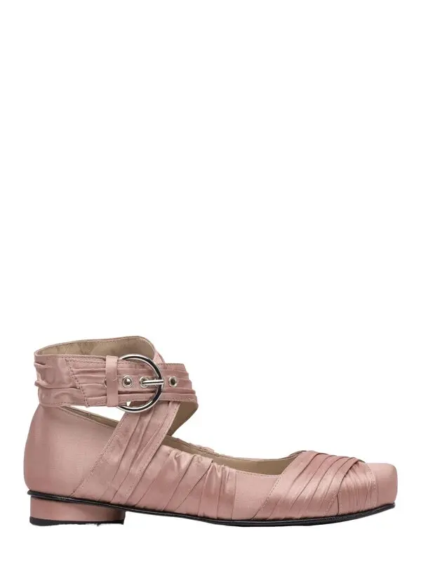 ALOHAS Volant Ballet Flats With Buckled Ankle Strap - Pink