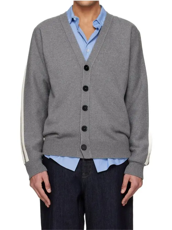 JIL SANDER Cashmere Blend Knit Cardigan - Smoky Grey