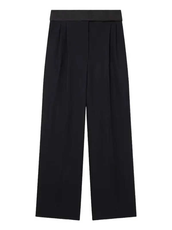 Stella McCartney Wide-leg Satin Belt Tuxedo Trousers - Black