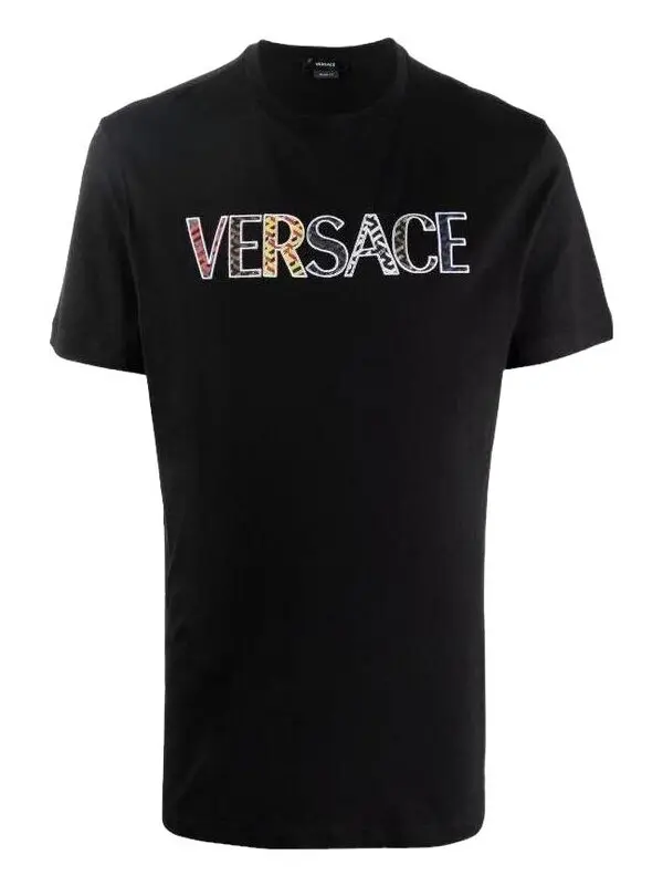 Versace Logo Print T-shirt - Black