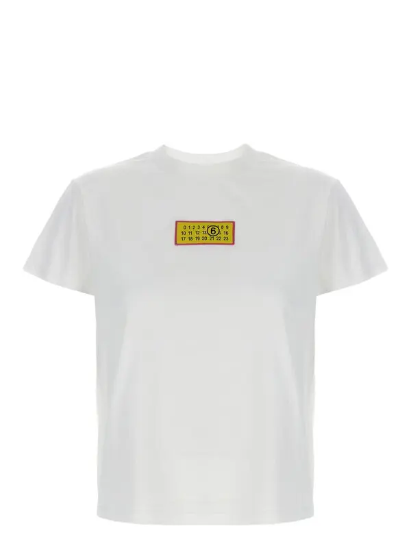 MAISON MARGIELA Crewneck T-shirt With Logo Patch - White