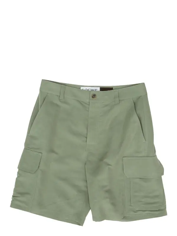 Loewe Logo Patch Cargo Shorts - Green