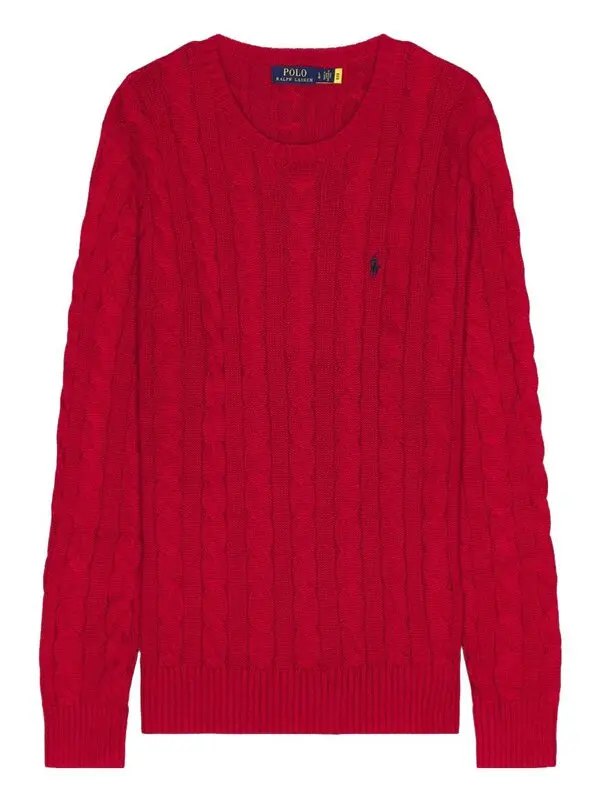 Polo Ralph Lauren Cable Knit Crewneck Jumper - Park Avenue Red