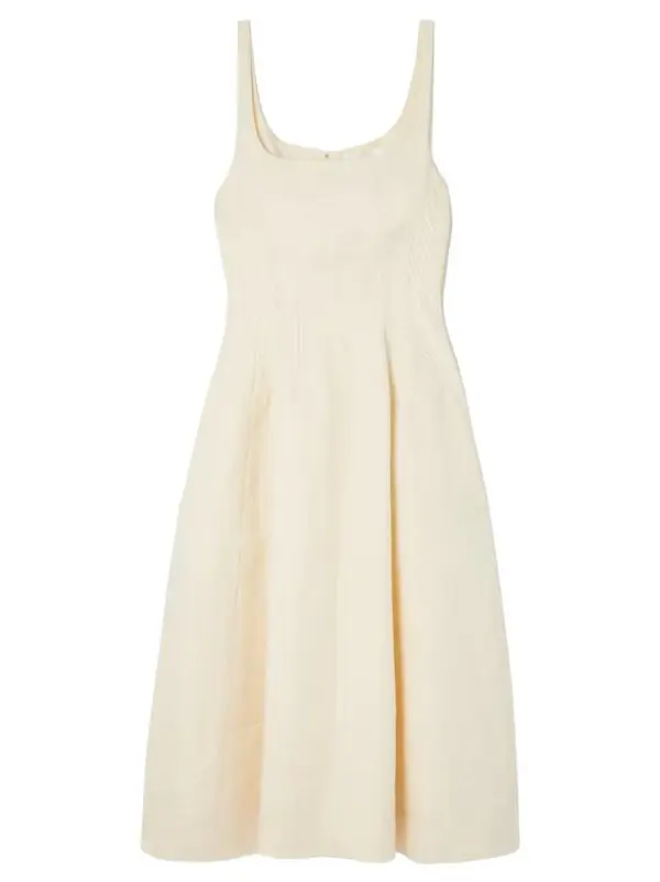 Chloé Sleeveless Midi Dress With Zipper Closure - White