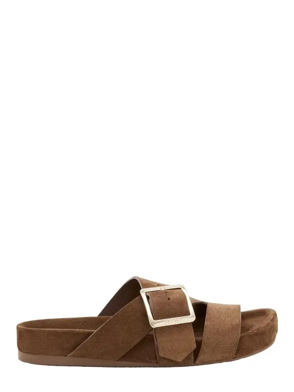 Loewe Ease Buckle Slides - Brown
