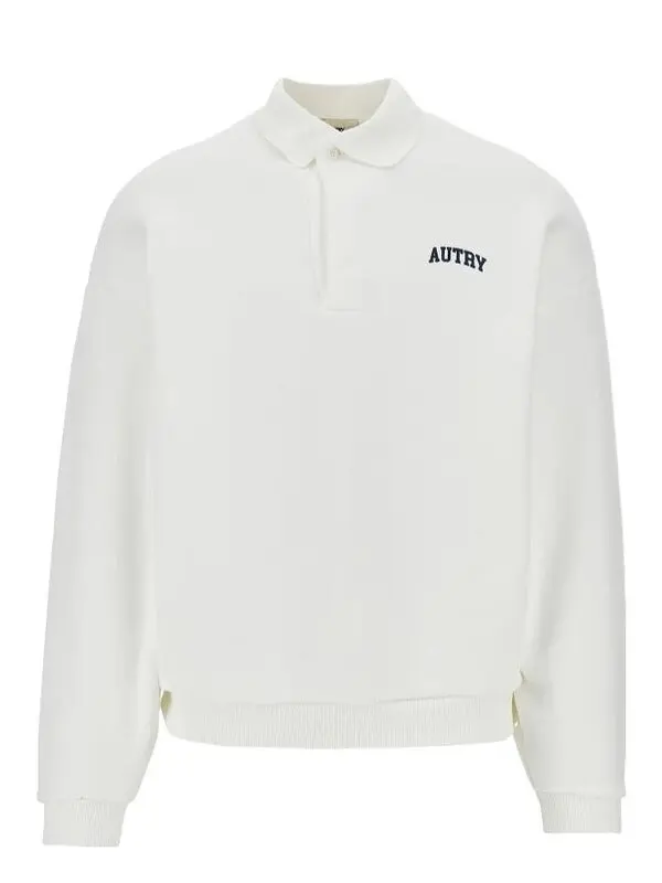 AUTRY Logo Polo Sweatshirt - White