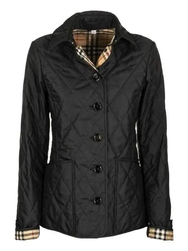 Burberry Diamond Quilted Jacket - Black