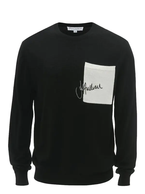 J.W.ANDERSON Embroidered Logo Knit Jumper - Black