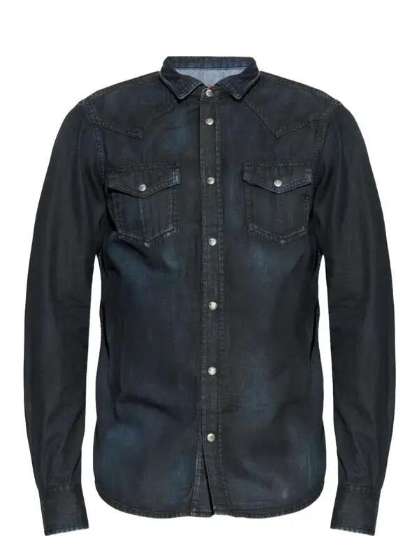 DIESEL® D-vega Chest-pocket Shirt - Black