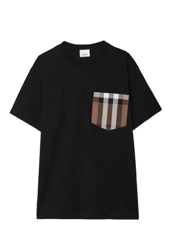 Burberry Carrick Check Pocket T-shirt - Black