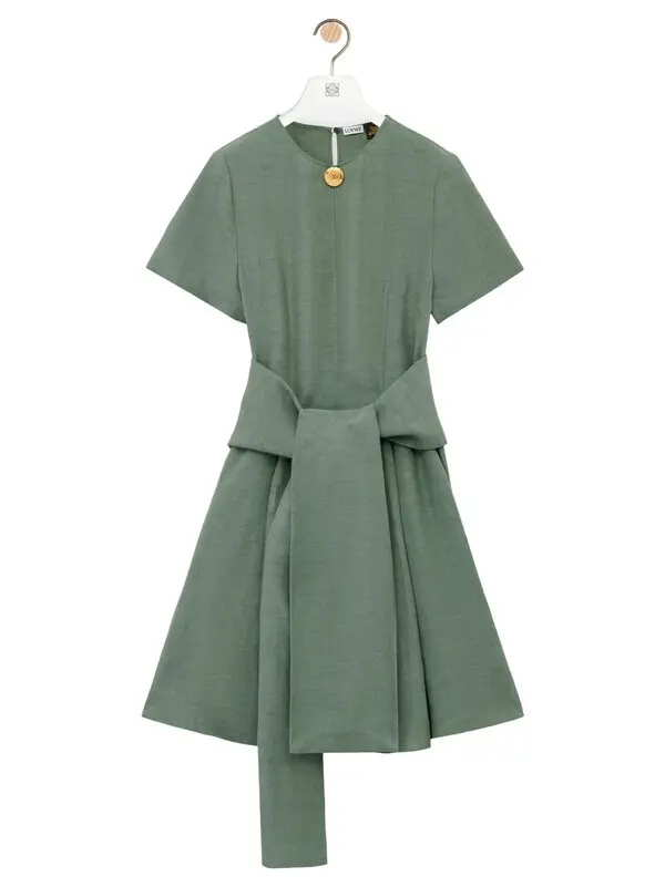 Loewe Pebble Embellished Keyhole Neck Dress - Green