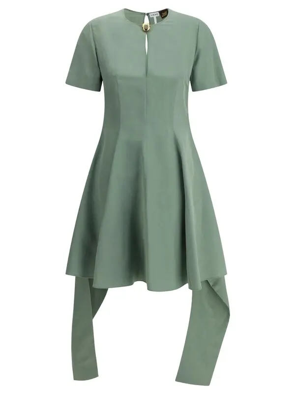 Loewe Pebble Embellished Keyhole Neck Dress - Green