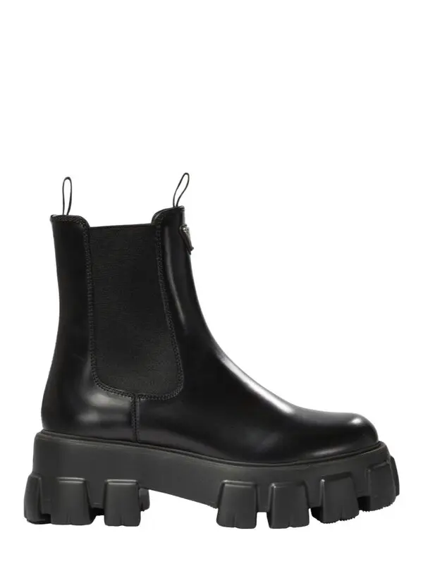 Prada Monolith Round-toe Chelsea Boots - Black