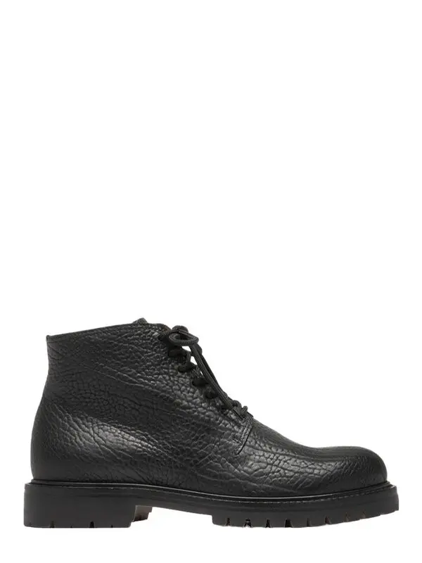 Officine Creative Grained Leather Ankle Boots - Black