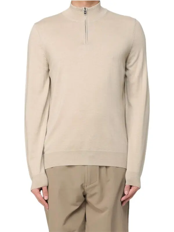 Hugo Boss Half-zip Knitted Jumper - Nude
