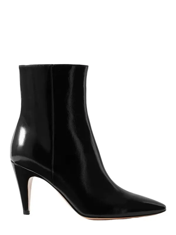 GIANVITO ROSSI 80mm Patent Leather Stiletto Boots - Black