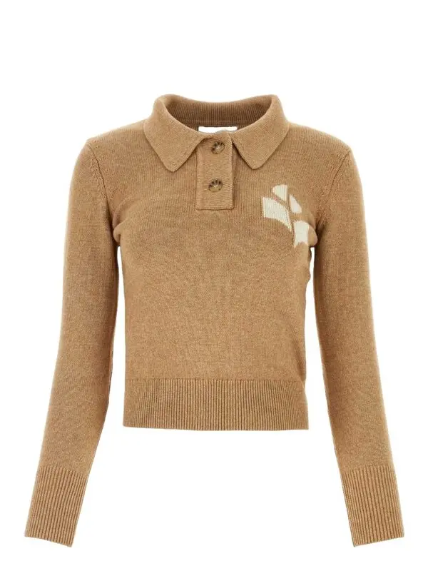 Isabel Marant Étoile Nola Logo Intarsia Polo Jumper - No