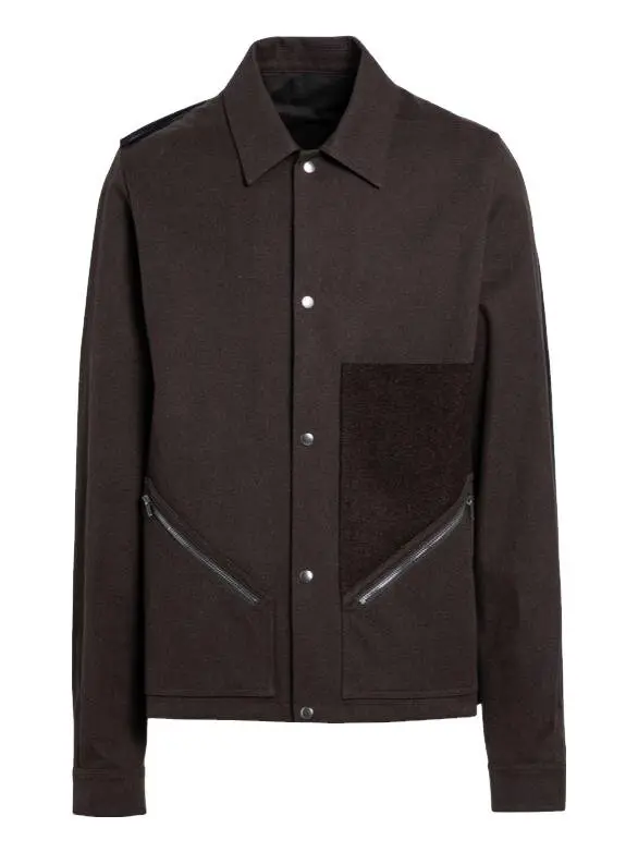 Rick Owens Tour Snap Front Straight Hem Jacket - Brown