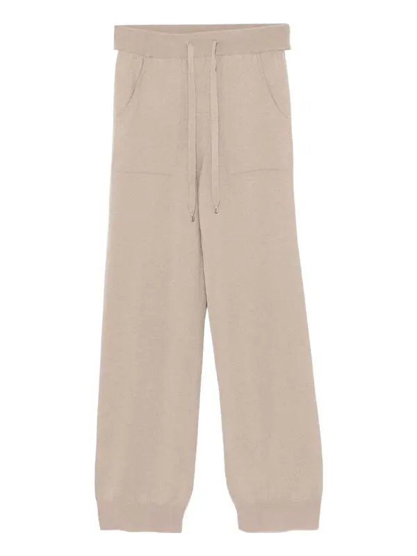 Lorena Antoniazzi Straight-leg Drawstring Sweatpants With Striped Trim - Sand Beige
