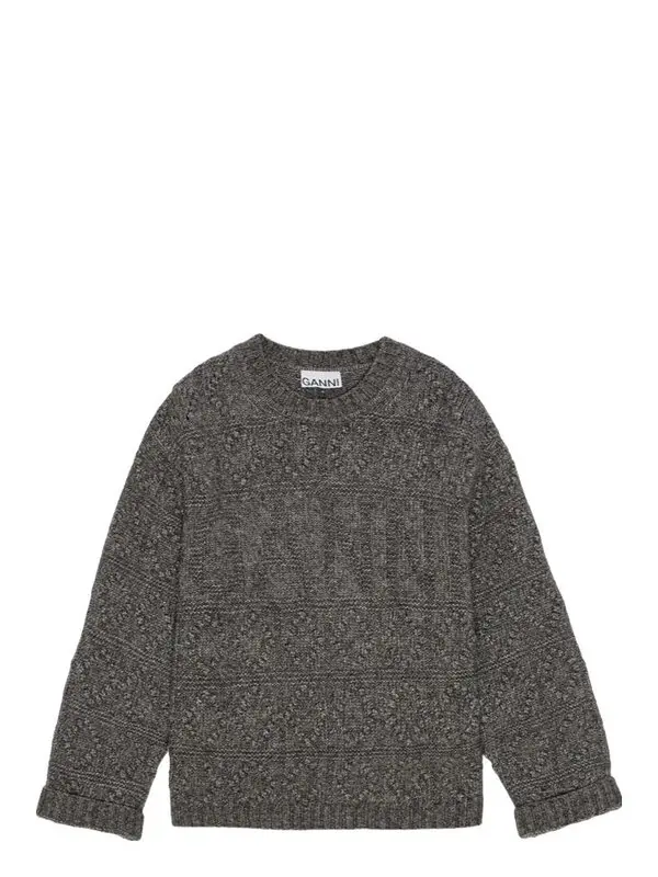 GANNI Bubble Jumper Knit Sweater - Grey