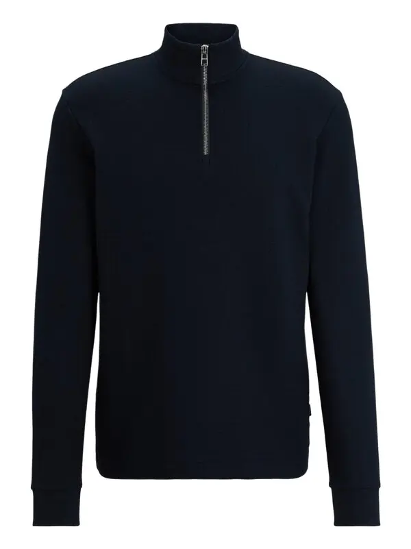 Hugo Boss Long Sleeve Zipper Collar T-shirt - Dark Blue