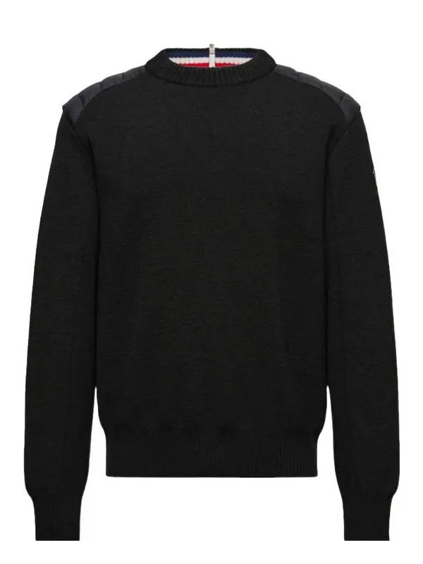 Moncler Padded Shoulder Knitted Sweater - Black