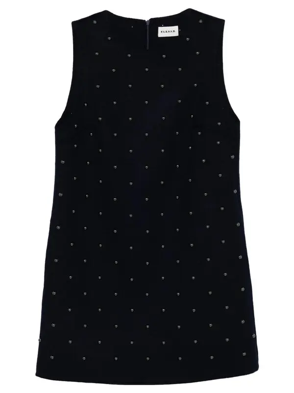 P.a.r.o.s.h Stud-embellished Sleeveless Dress - Navy