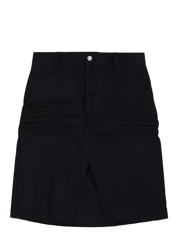 We11Done Mid-waist Denim Skirt With Asymmetric Hem - Black