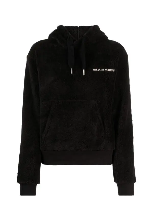 Isabel Marant Étoile Fleece Hoodie With Rib Details - Black