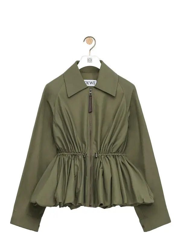 Loewe Puffed Hem Jacket - Khaki Green