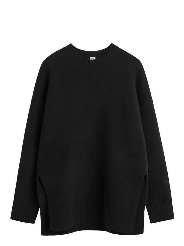 TOTEME Double-knit Sweater With Side Slits - Black