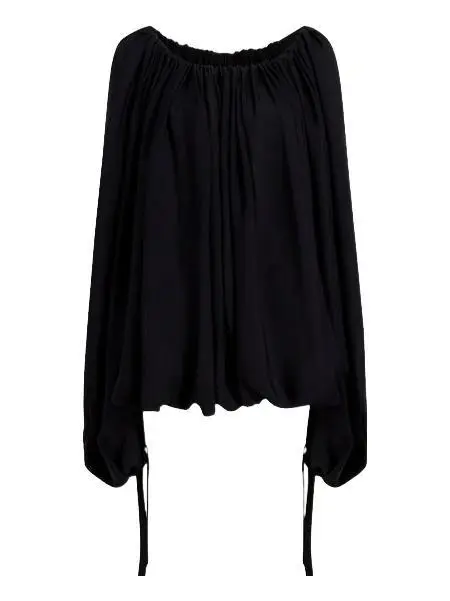 Khaite Nash Draped Blouse - Black