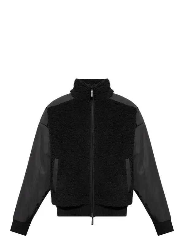 Dsquared2 Zip-up Fleece Jacket With Raised Lettering - Black