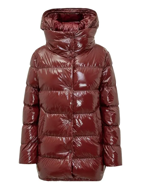 Herno Hooded Medium Down Jacket - Red