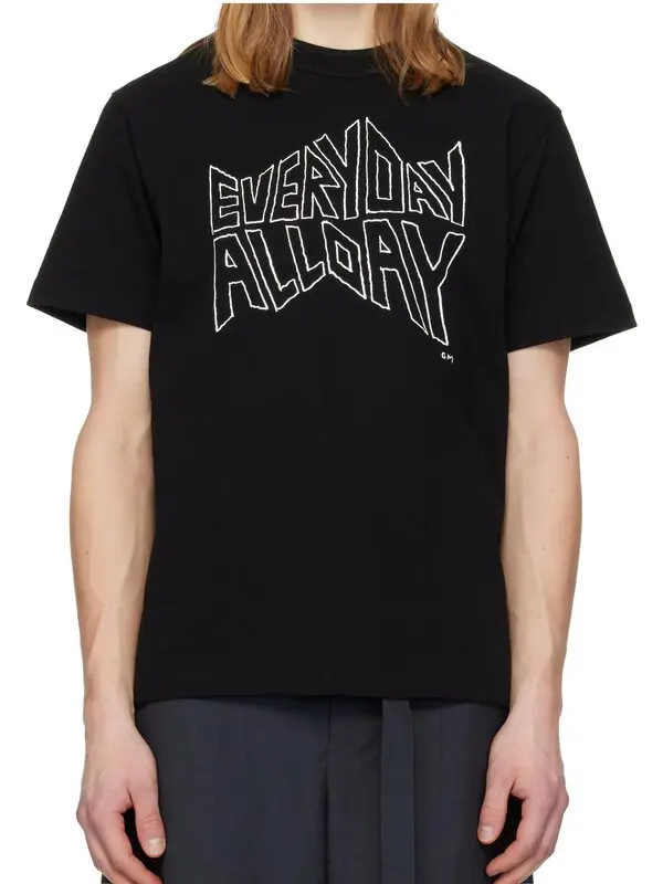 Sacai Short-sleeved Crewneck T-shirt - Black