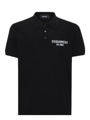 Dsquared2 Logo Detailed Short-sleeved Polo Shirt - Black