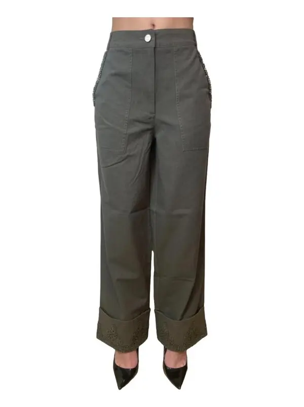Liu Jo Embellished Wide-leg Trousers - Black