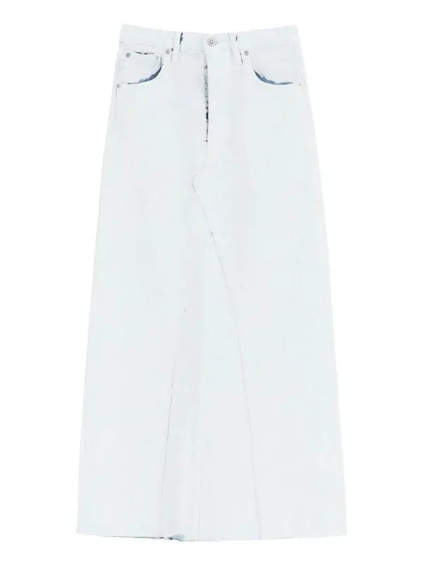 MAISON MARGIELA Raw Edge Hem Midi Skirt - White