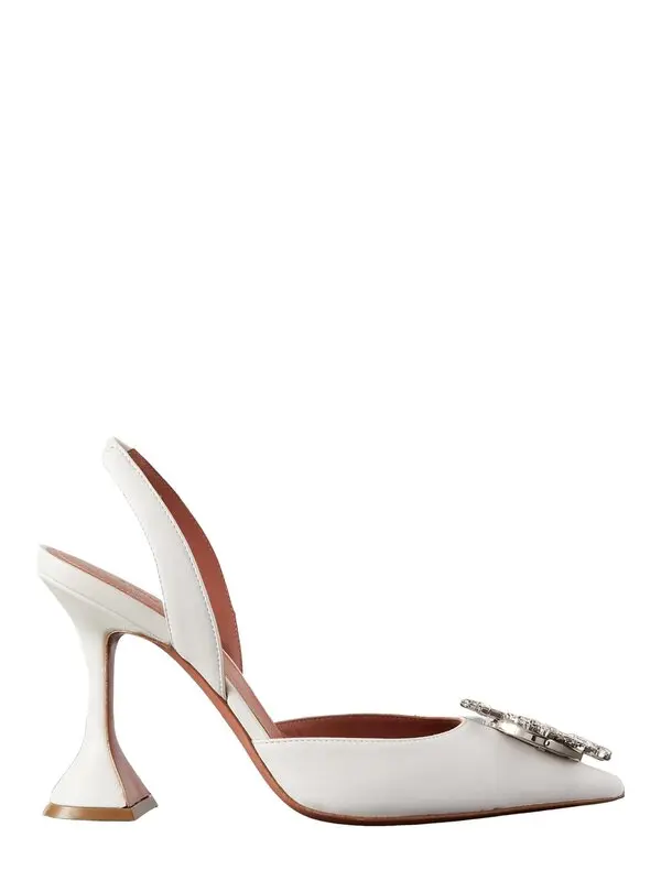 Amina Muaddi Pointed High Heels With Embellished Buckle - Black