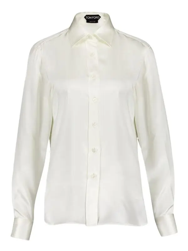 TOM FORD Long-sleeve Silk Shirt - White