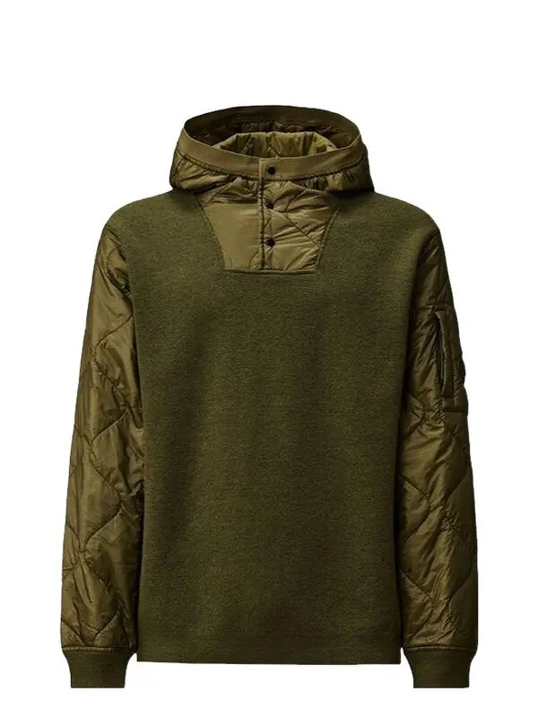 C.P. COMPANY Lens-detail Quilted Hoodie - Green