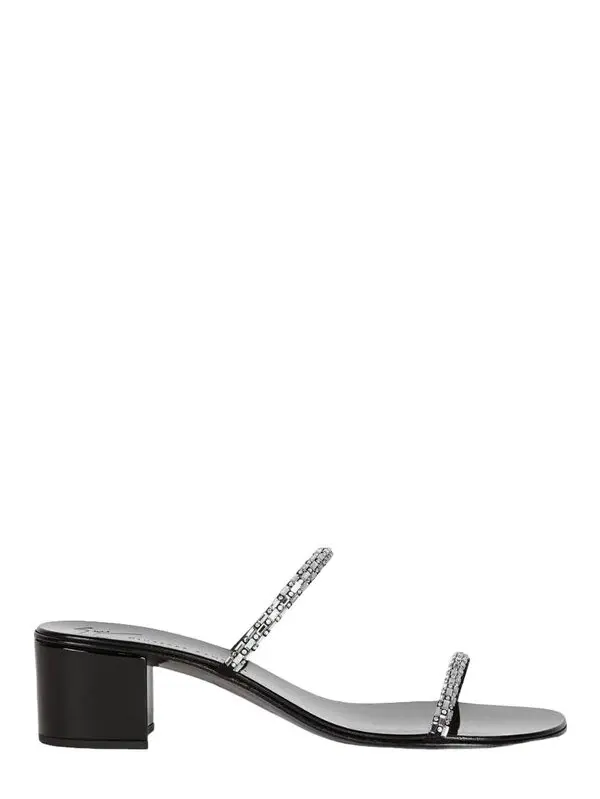 GIUSEPPE ZANOTTI Embellished Open Toe Sandals - Black