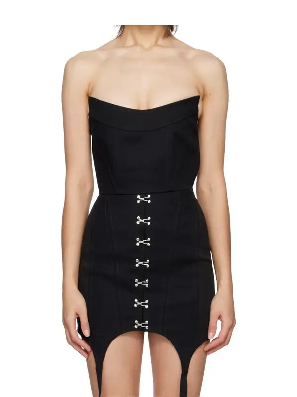 DION LEE Off-shoulder Bustier With Satin Lining - Black