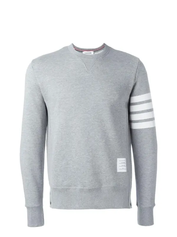 Thom Browne 4-bar Crewneck Sweatshirt - Light Gray