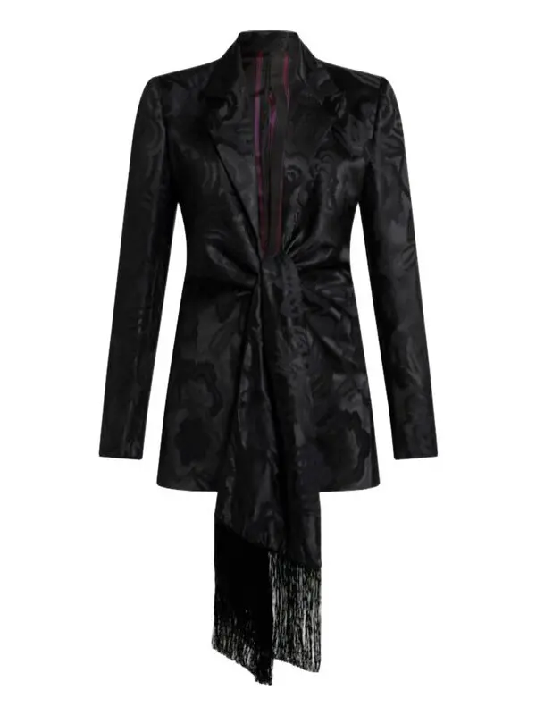 Etro Jacquard Jacket With Tassel Detail - Black