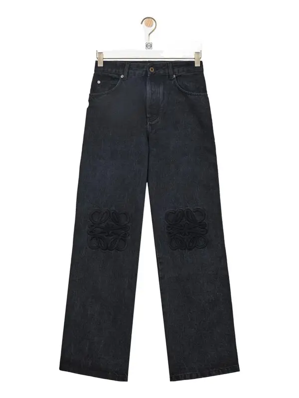 Loewe Anagram Embroidered Jeans - Black